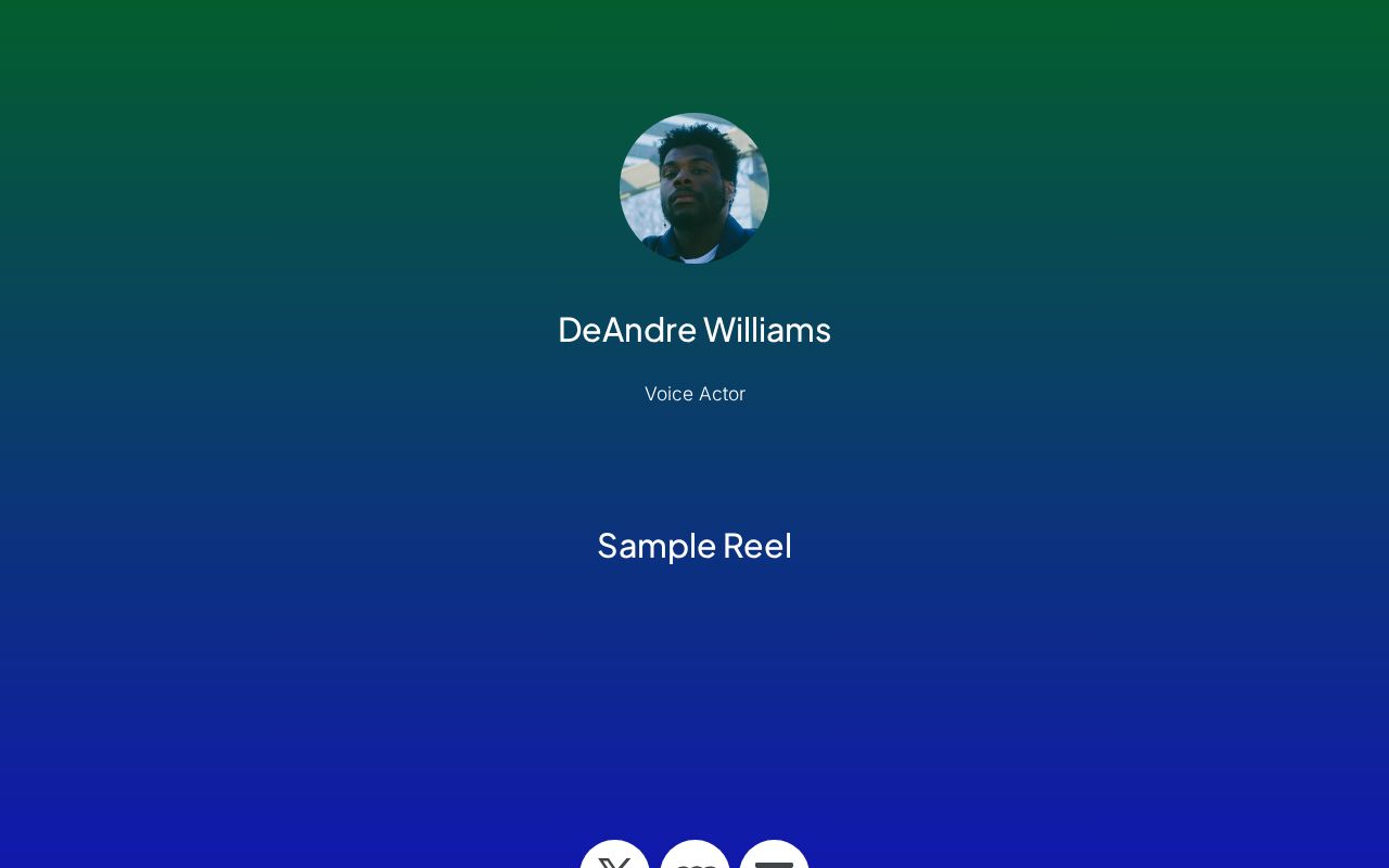 DeAndre Williams || Voice Actor